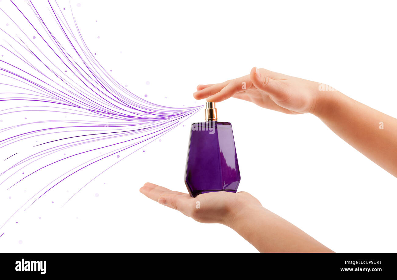 woman hands spraying colorful lines Stock Photo - Alamy