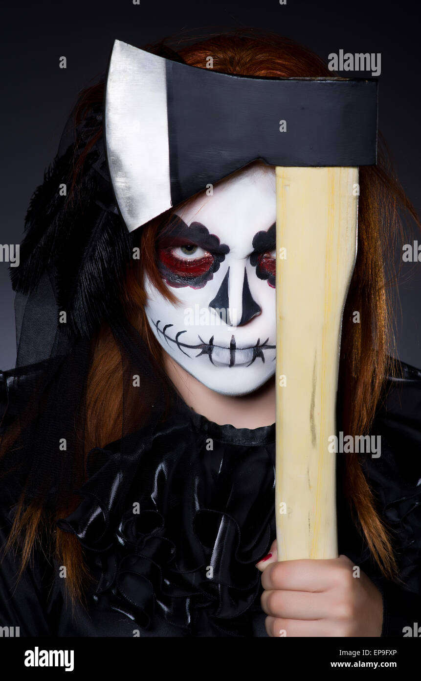 Woman monster axe in dark hi-res stock photography and images - Alamy