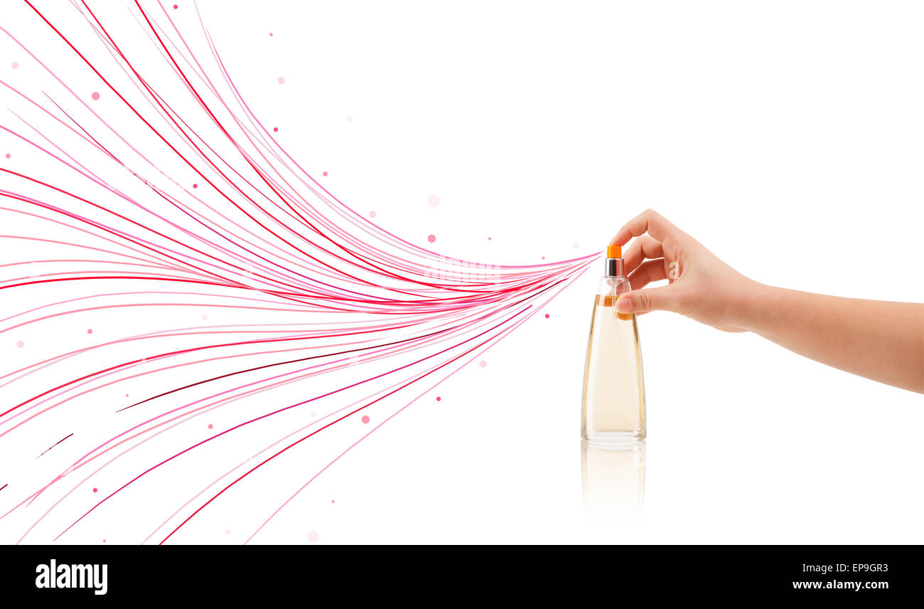 woman hands spraying colorful lines Stock Photo - Alamy