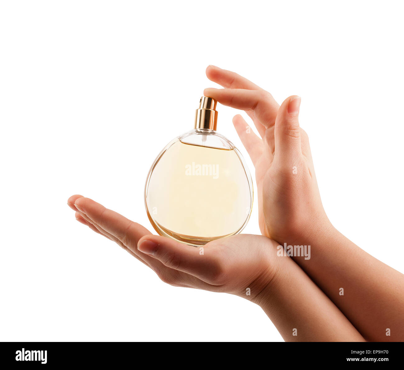 woman hands spraying perfume Stock Photo - Alamy