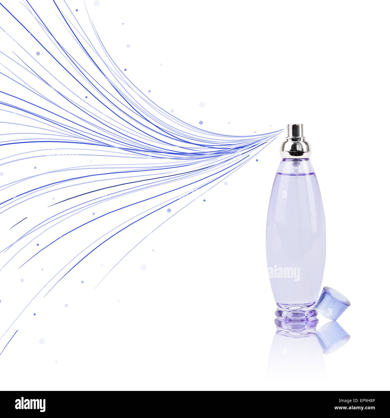 Perfume bottle spraying colorful lines Stock Photo - Alamy