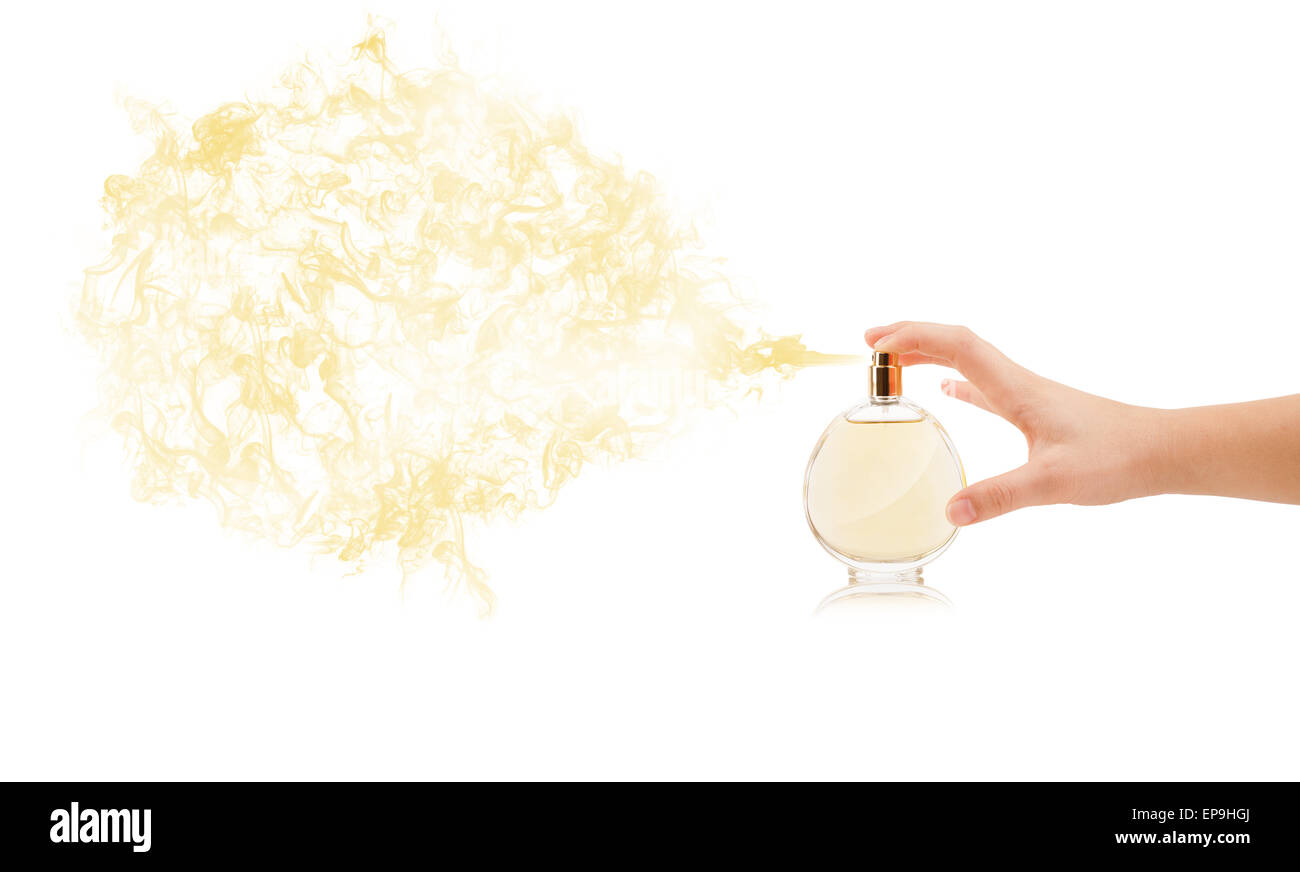 woman hands spraying perfume Stock Photo - Alamy