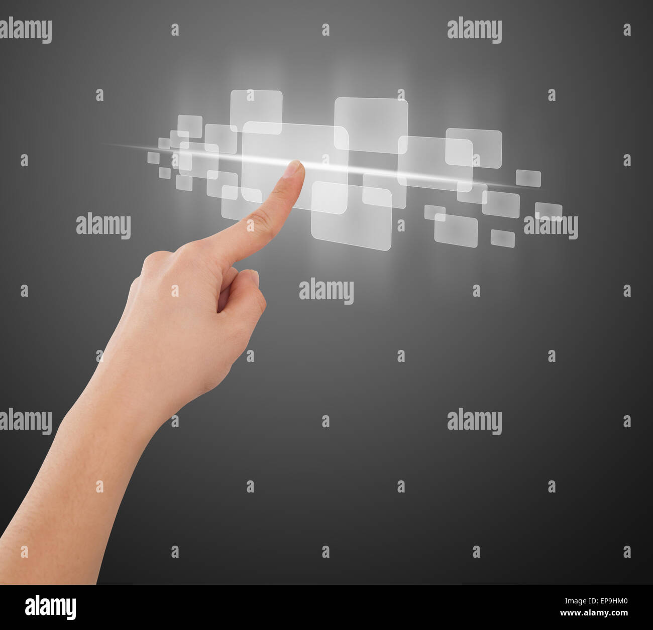 Businessman pressing high tech type of modern buttons Stock Photo - Alamy