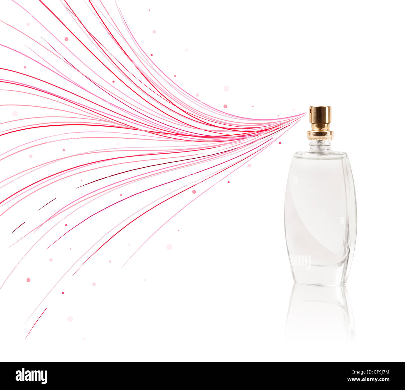 Perfume bottle spraying colorful lines Stock Photo - Alamy