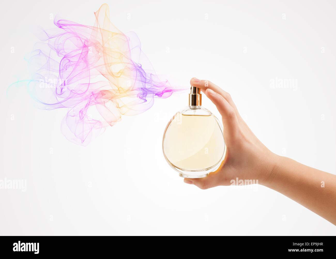 woman hands spraying perfume Stock Photo - Alamy