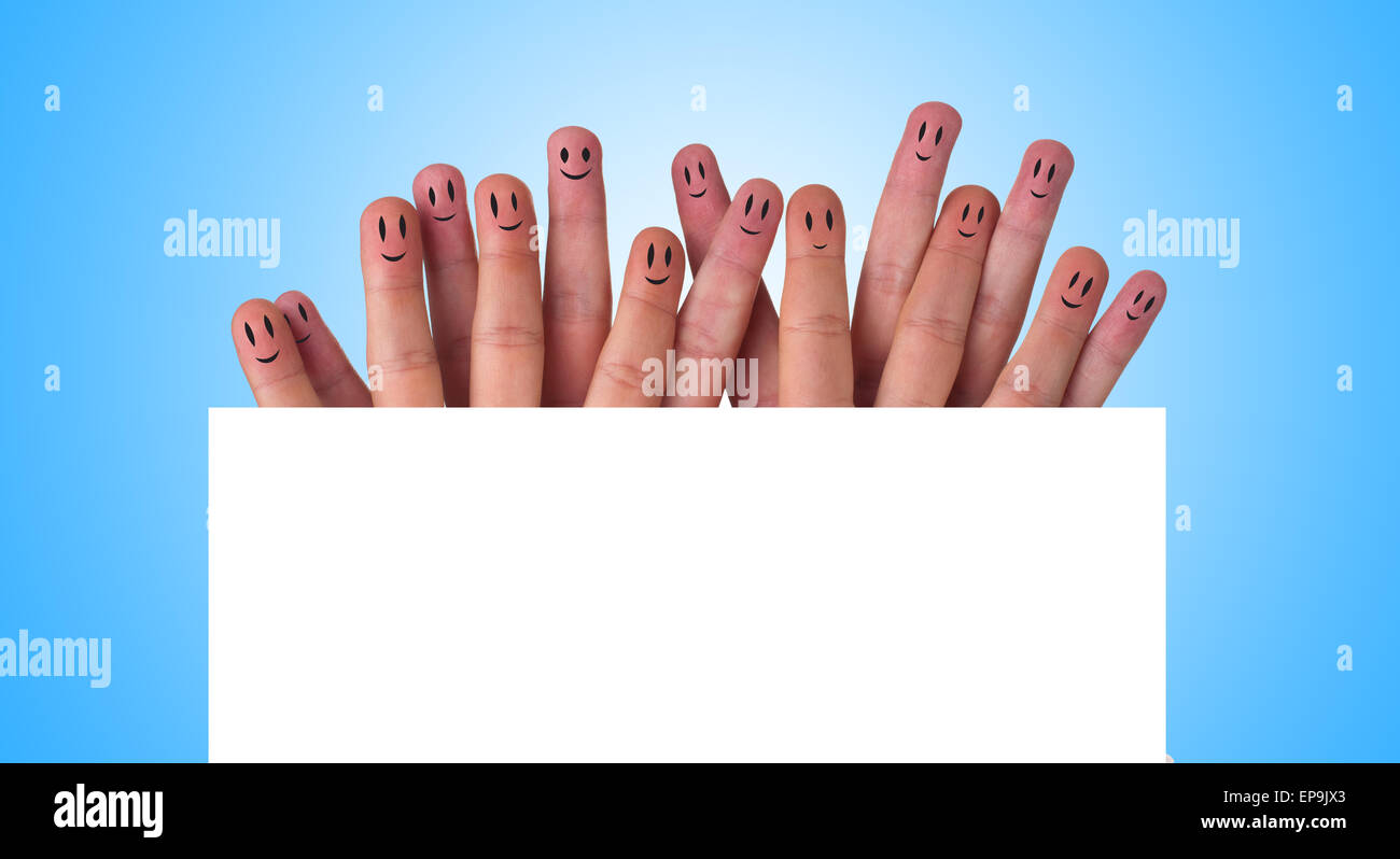 Happy group of finger smileys Stock Photo - Alamy
