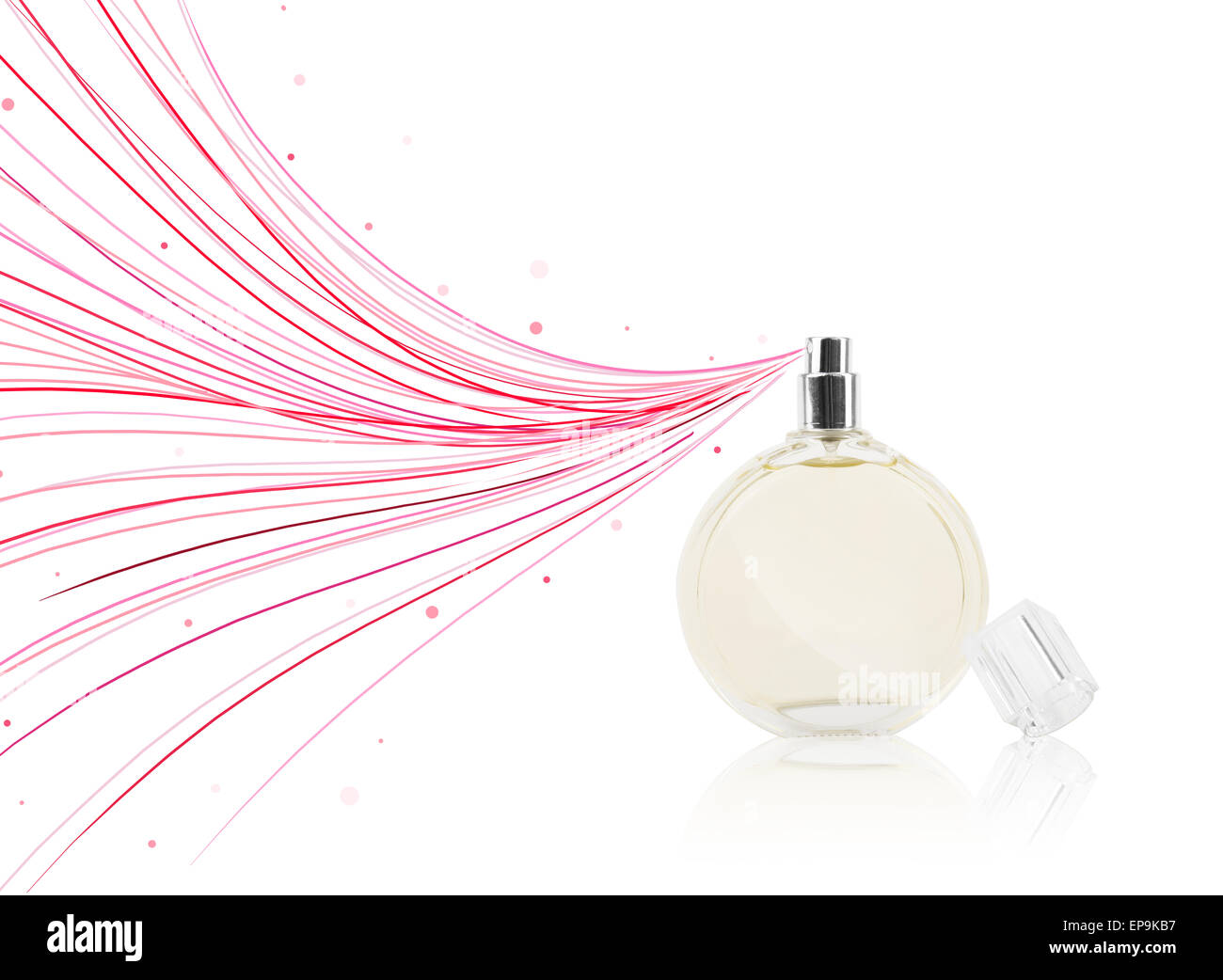 Perfume bottle spraying colorful lines Stock Photo - Alamy