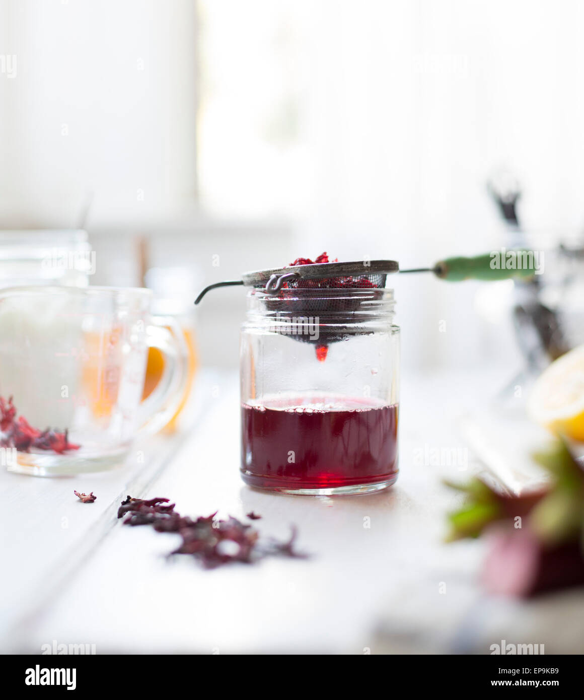 Hibiscus Tea infusion Stock Photo - Alamy