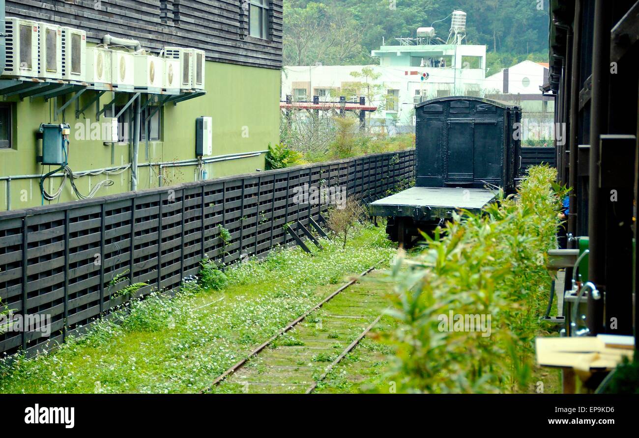 The close view of railway station near city Stock Photo - Alamy