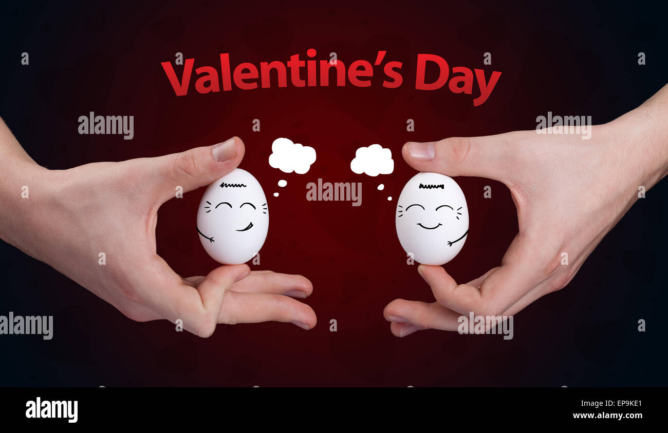 happy smiley faces on valentines day theme Stock Photo - Alamy