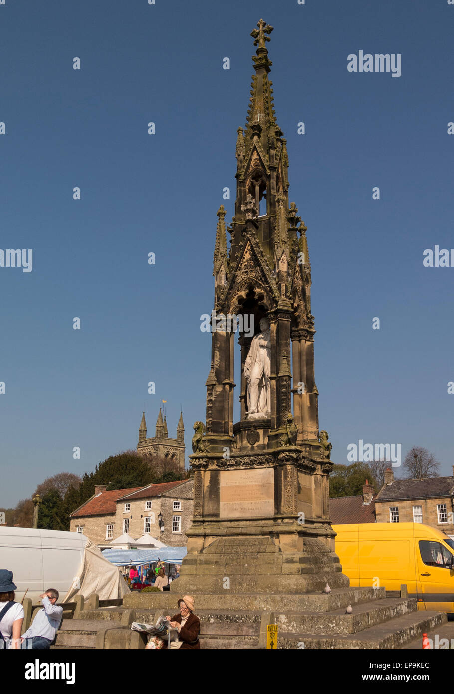 memorial to William second Baron Feversham,market square, town of ...