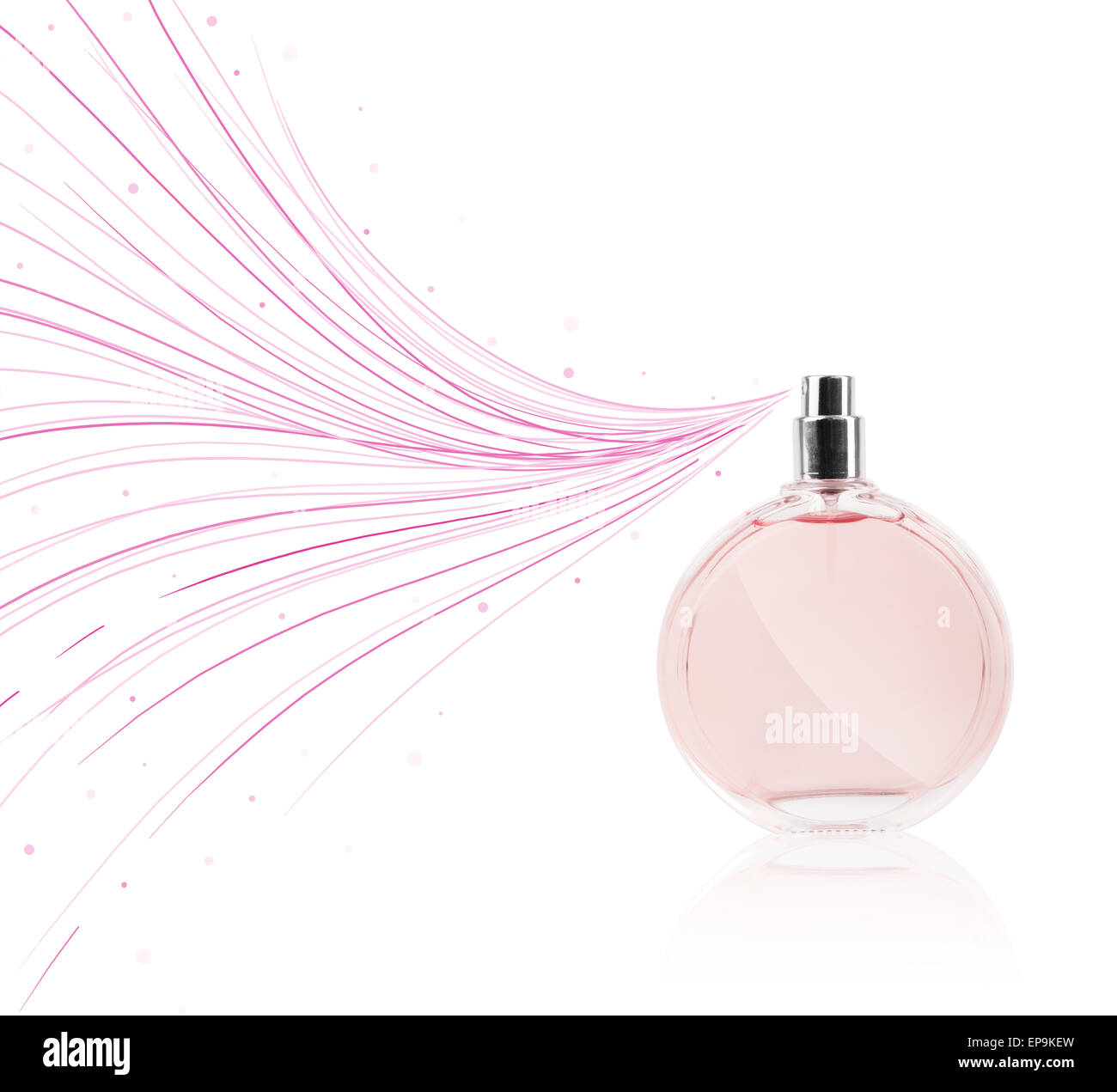 Perfume bottle spraying colorful lines Stock Photo - Alamy