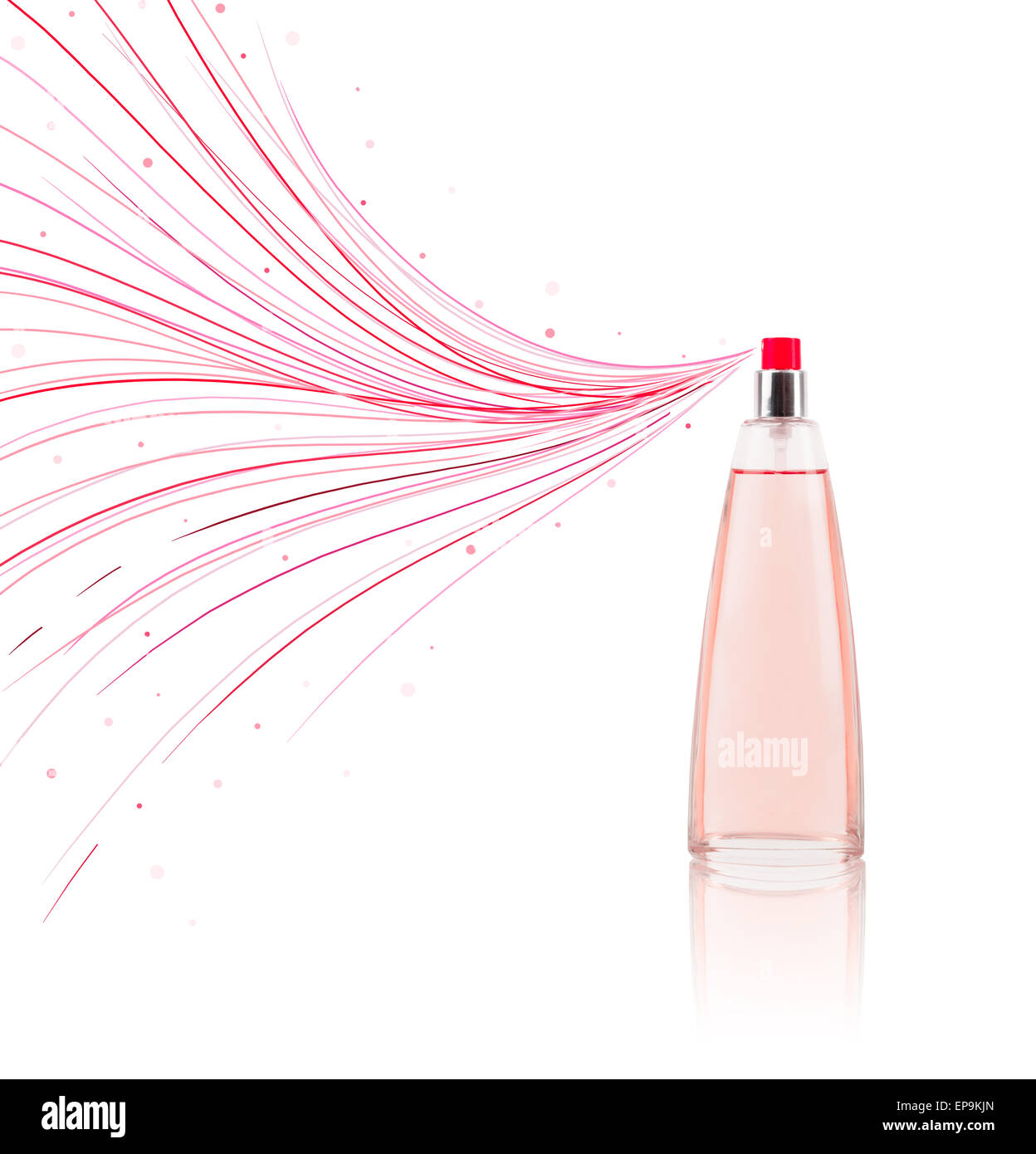 Perfume bottle spraying colorful lines Stock Photo - Alamy