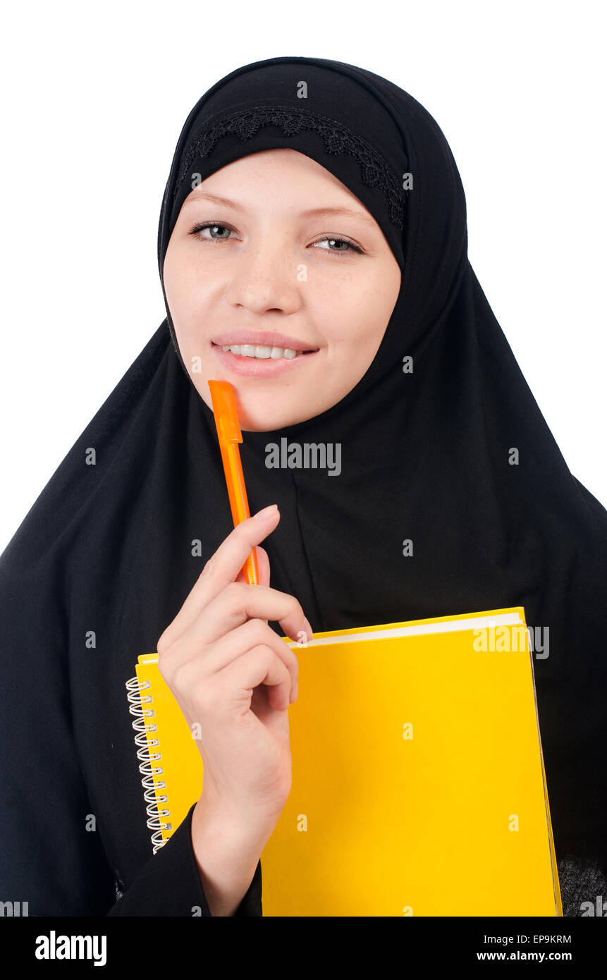 Young muslim female student with books Stock Photo - Alamy