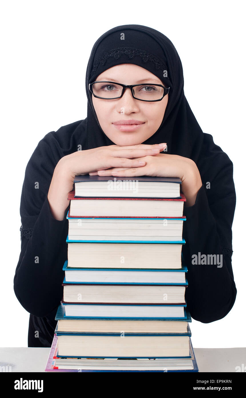 Young muslim female student with books Stock Photo - Alamy