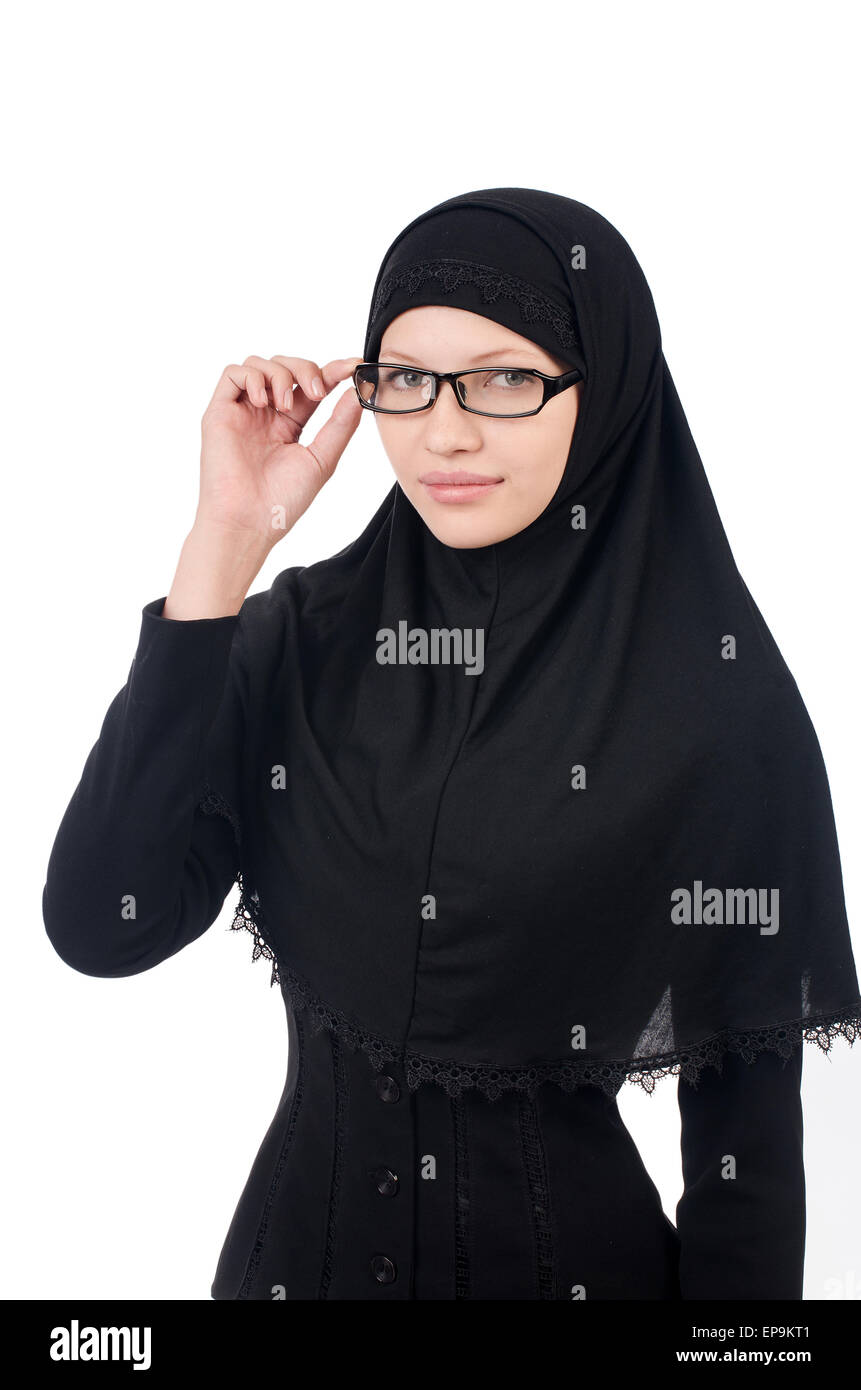Woman with muslim burqa isolated on white Stock Photo - Alamy