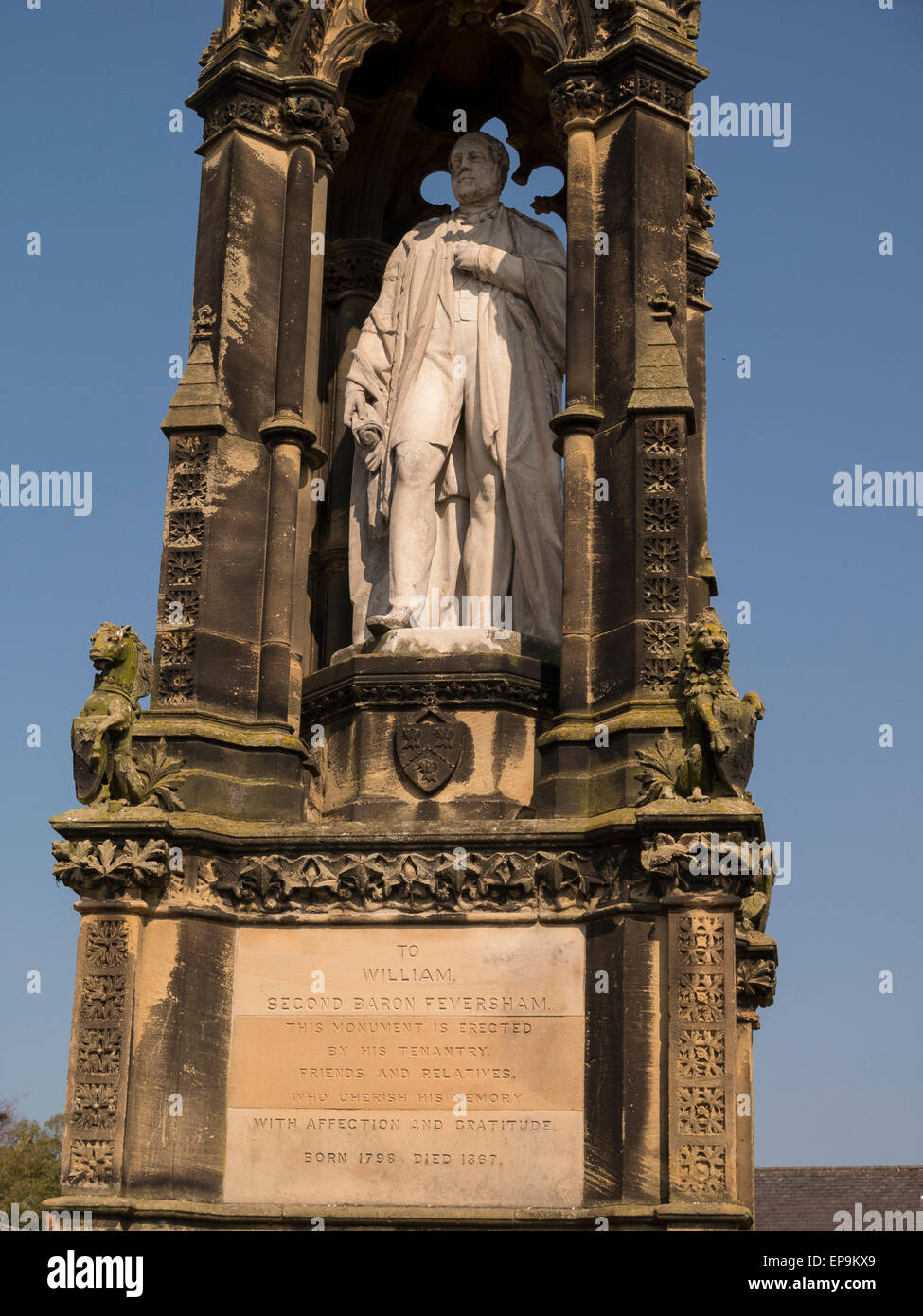 memorial to William second Baron Feversham,market square, town of ...