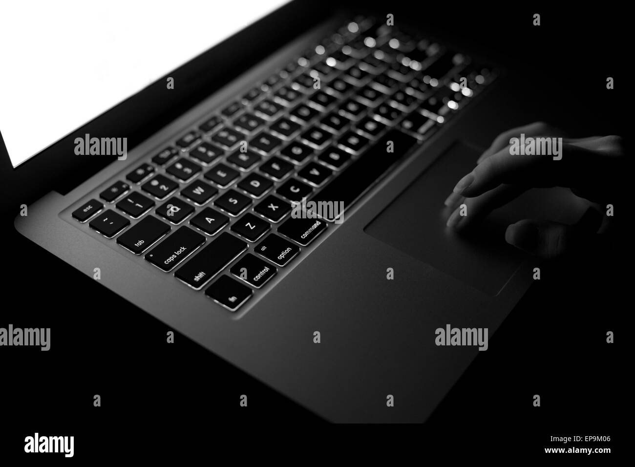computer keyboard with typing hands Stock Photo - Alamy