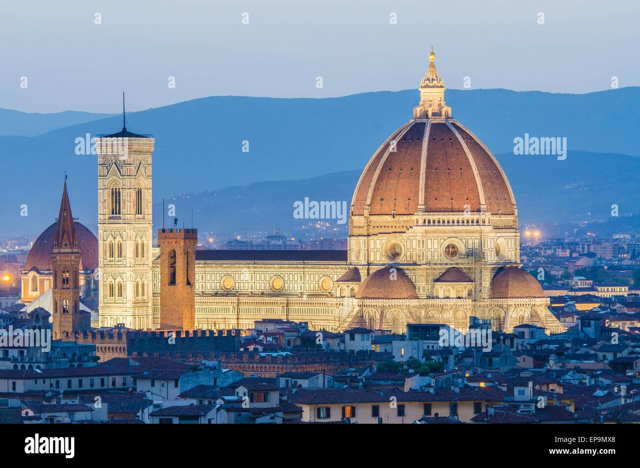Florence cityscape in dusk hours Stock Photo - Alamy