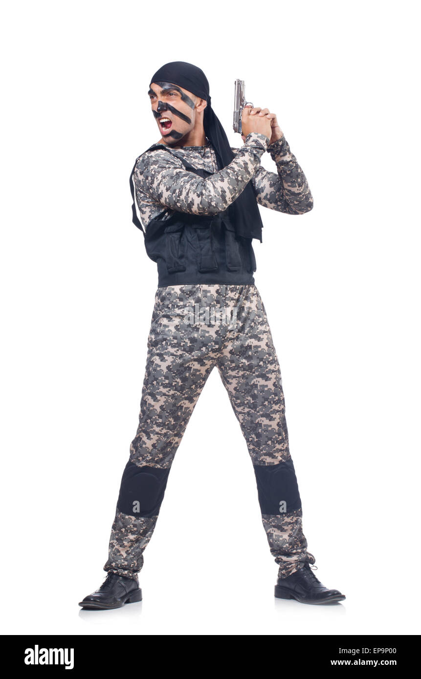 Soldier isolated on the white background Stock Photo - Alamy
