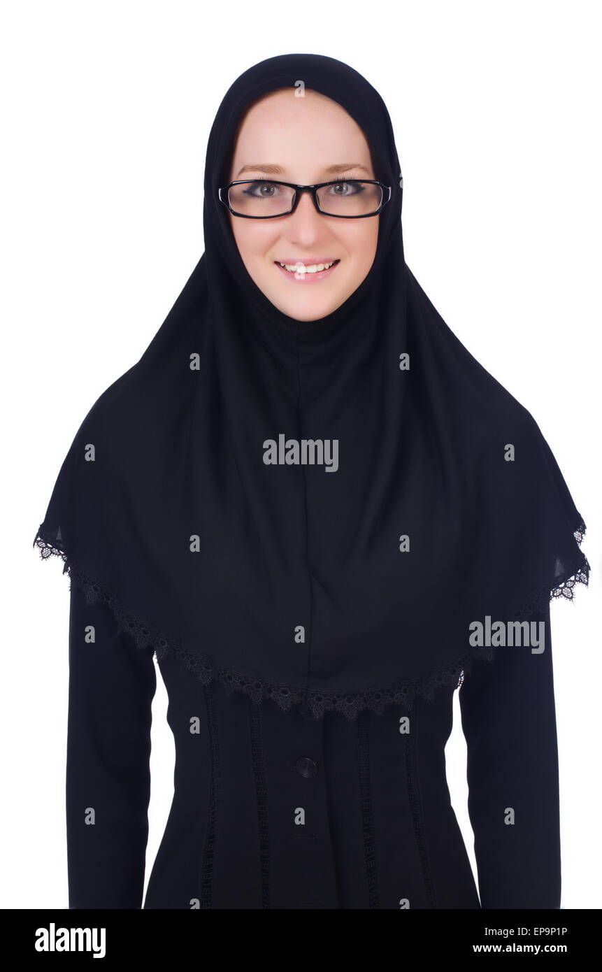 Woman with muslim burqa isolated on white Stock Photo - Alamy
