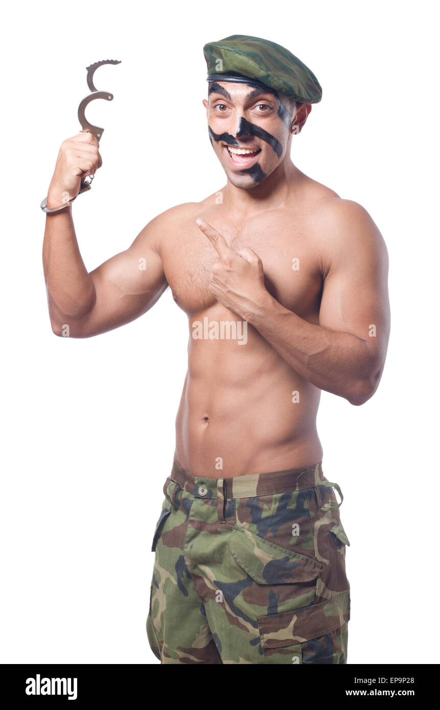 Soldier isolated on the white background Stock Photo - Alamy