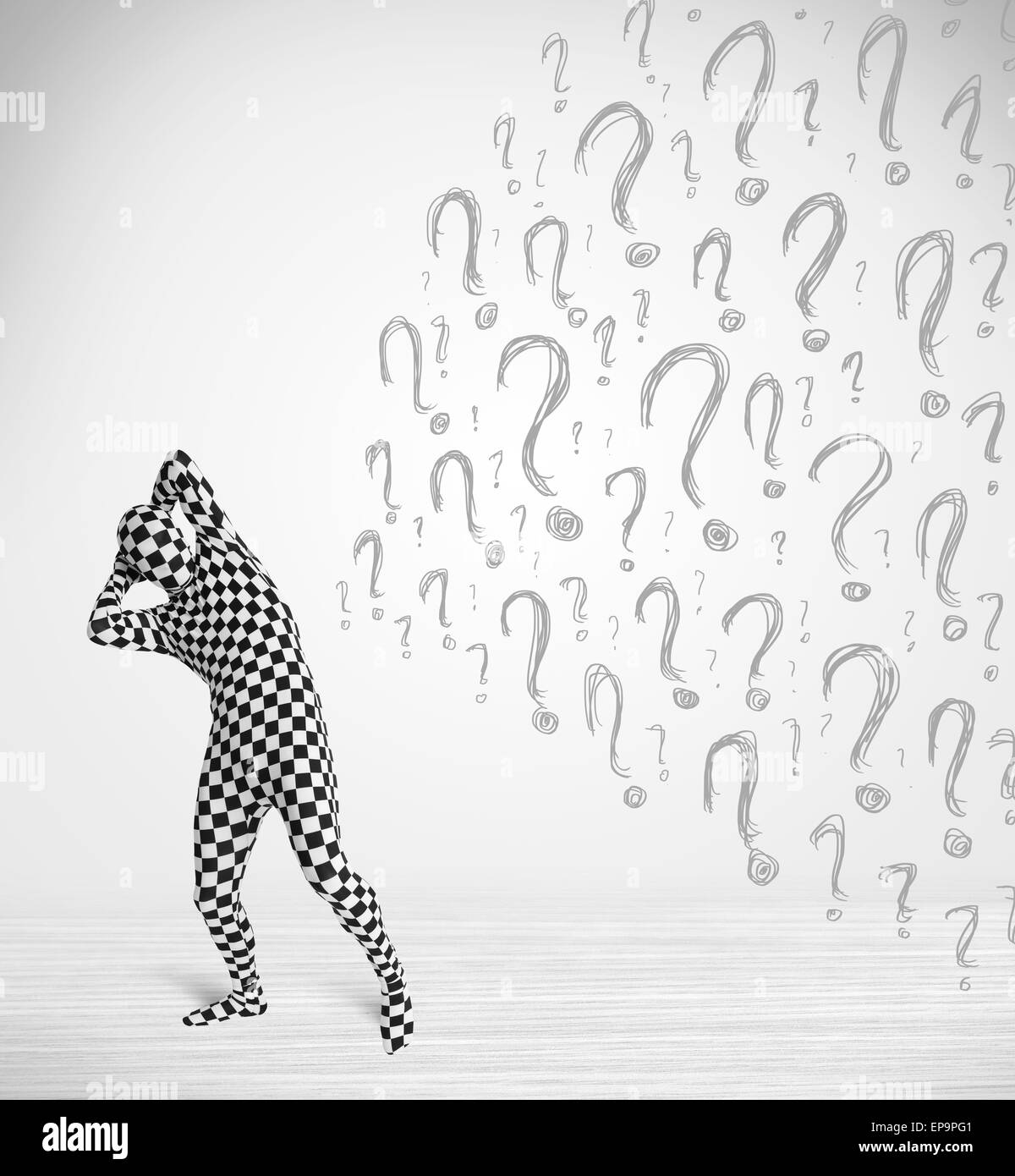 Concept doubt decision character Black and White Stock Photos & Images ...