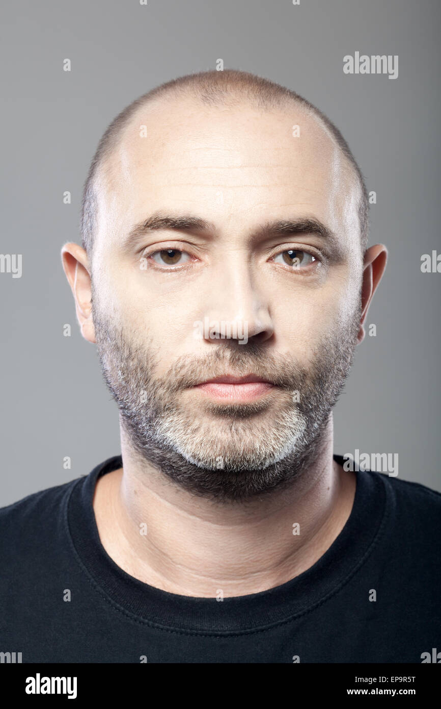 man portrait isolated on gray background Stock Photo - Alamy