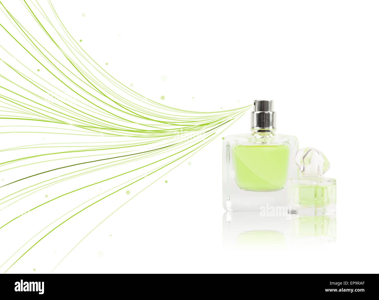 Perfume bottle spraying colorful lines Stock Photo - Alamy