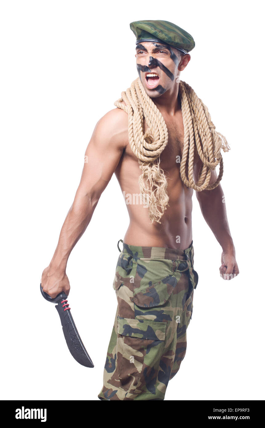 Soldier isolated on the white background Stock Photo - Alamy