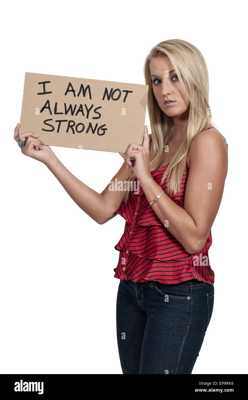 Lady holding sign hi-res stock photography and images - Alamy