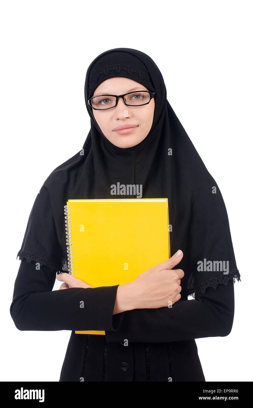 Young muslim female student with books Stock Photo - Alamy