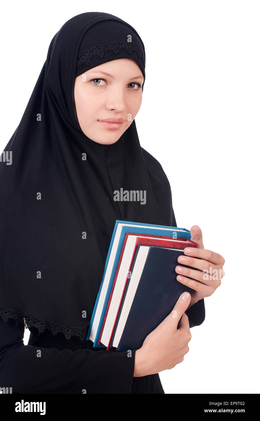 Young muslim female student with books Stock Photo - Alamy