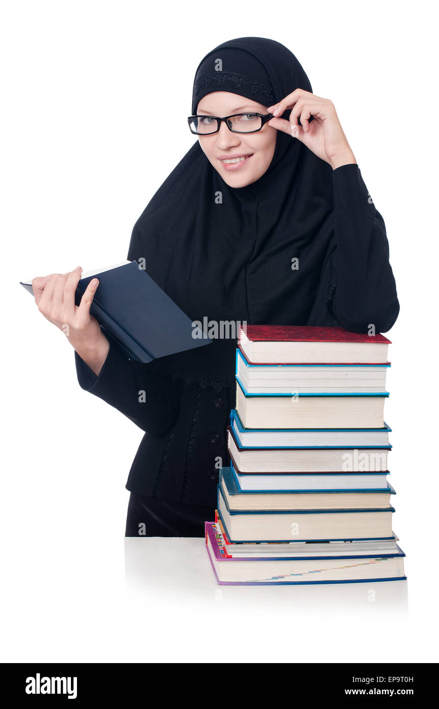 Young muslim female student with books Stock Photo - Alamy