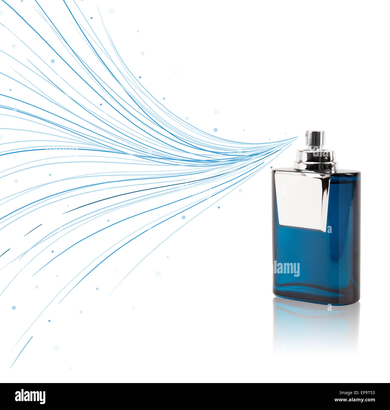 Perfume bottle spraying colorful lines Stock Photo - Alamy