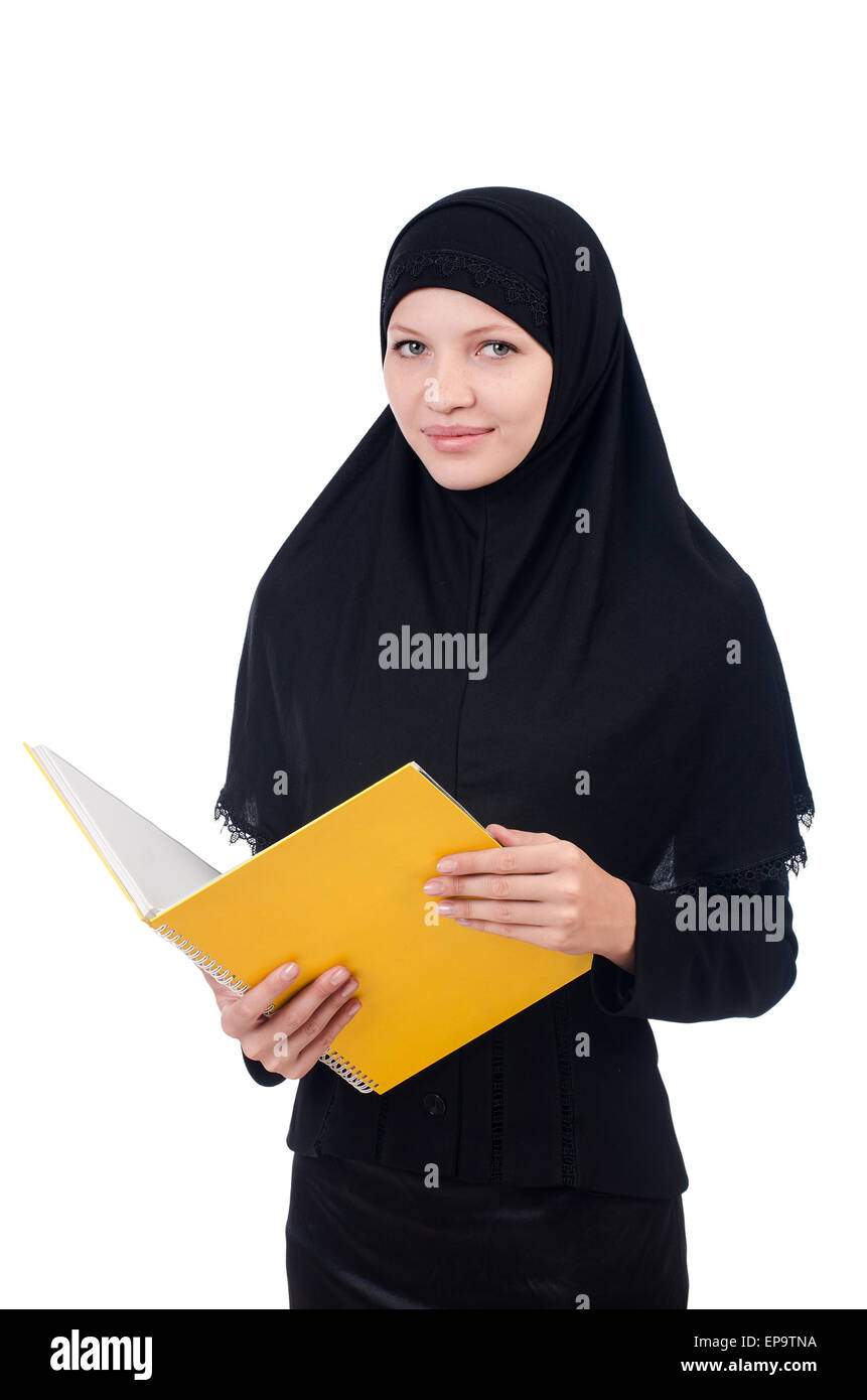 Young muslim female student with books Stock Photo - Alamy