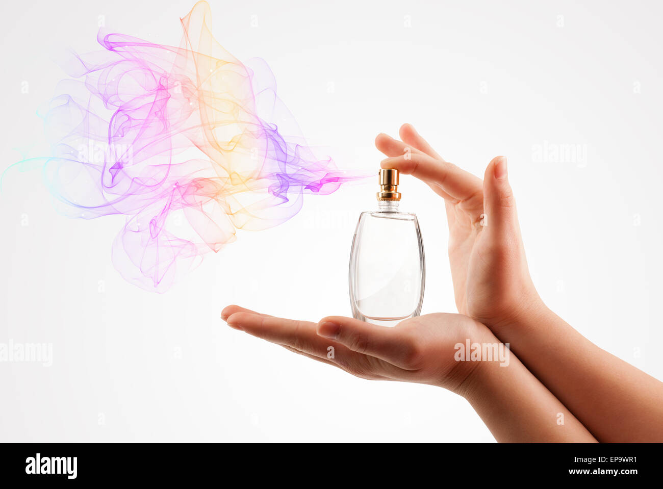 woman hands spraying perfume Stock Photo - Alamy