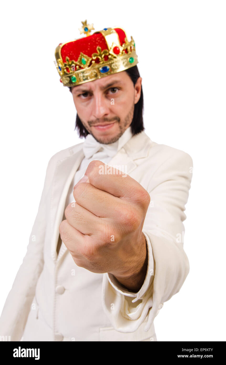 Funny king isolated on the white background Stock Photo - Alamy