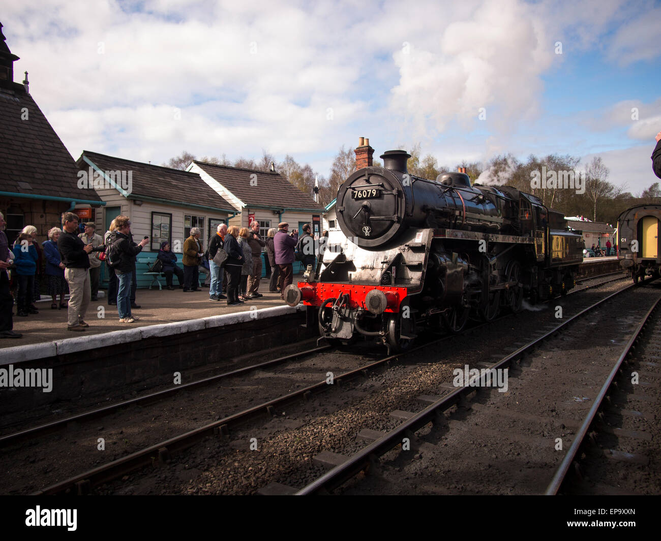 vintage steam locomotive 44871 LMS at Grosmont station,on The North ...
