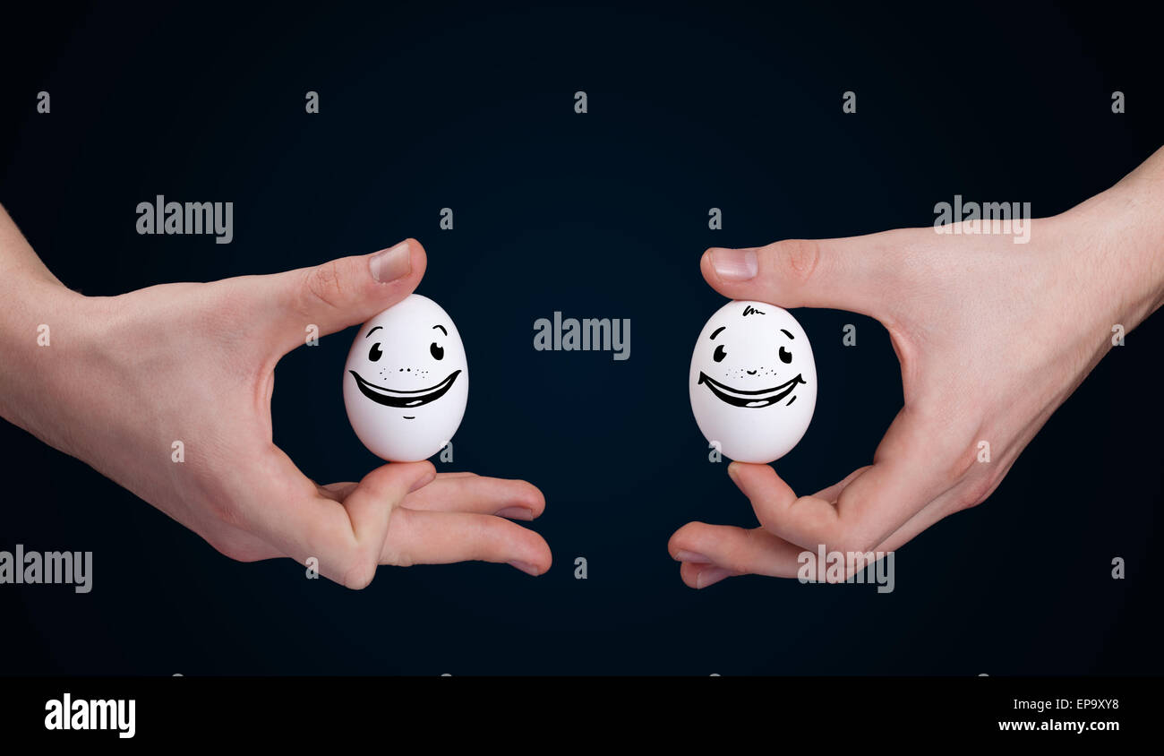 eggs with smiley faces Stock Photo - Alamy