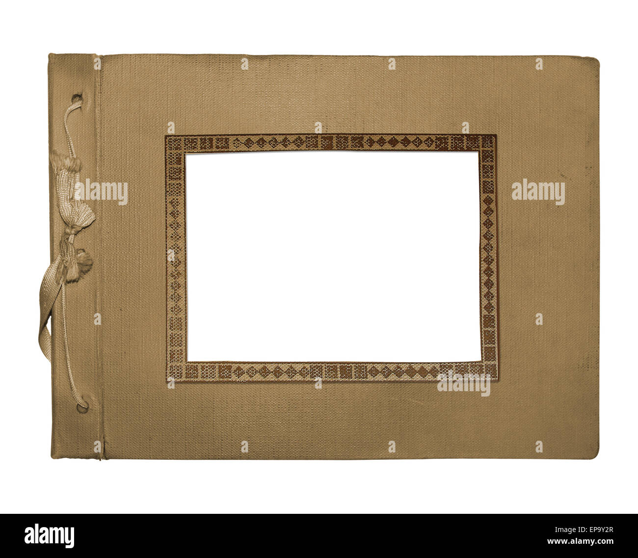 Vintage photoalbum for photos on white isolated background Stock Photo ...