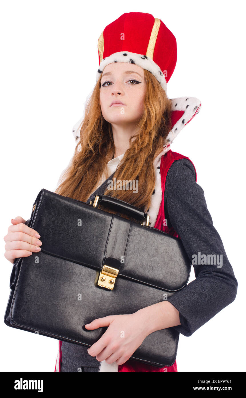 Woman queen isolated on the white background Stock Photo - Alamy