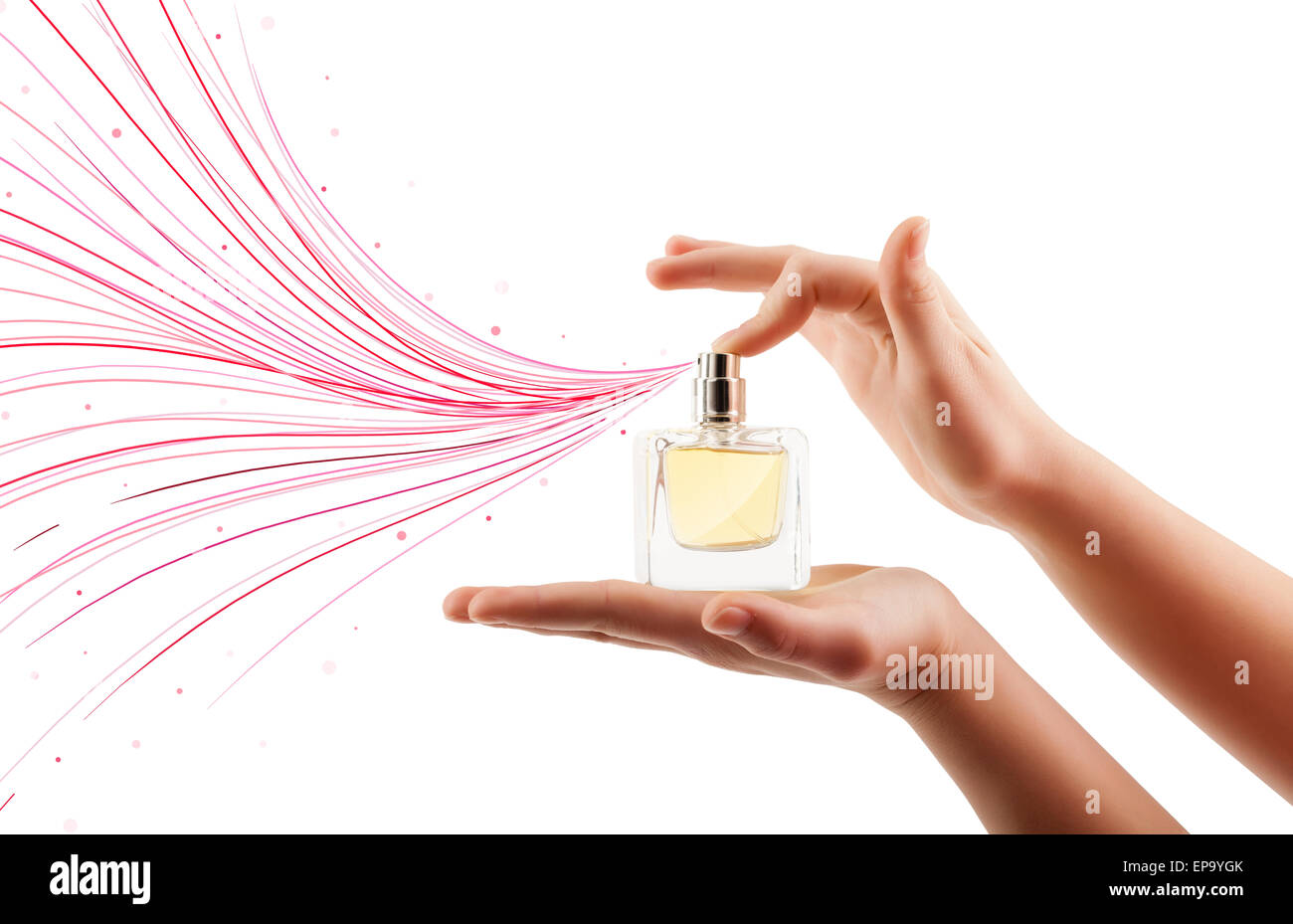 woman hands spraying colorful lines Stock Photo - Alamy