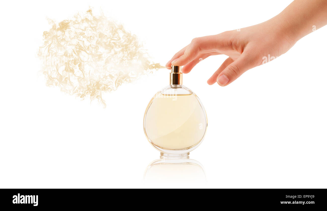 woman hands spraying perfume Stock Photo - Alamy