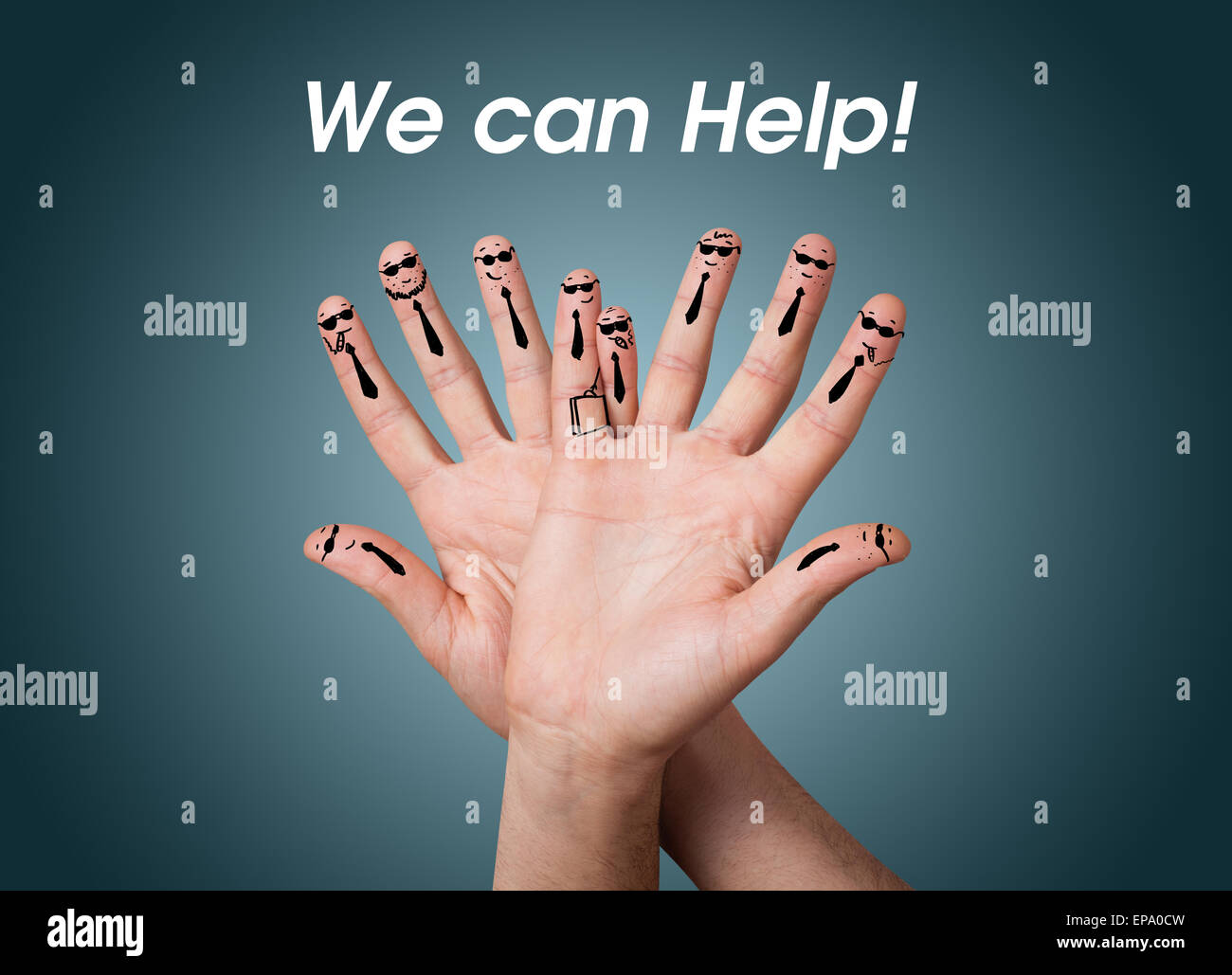 group of happy finger smileys Stock Photo - Alamy