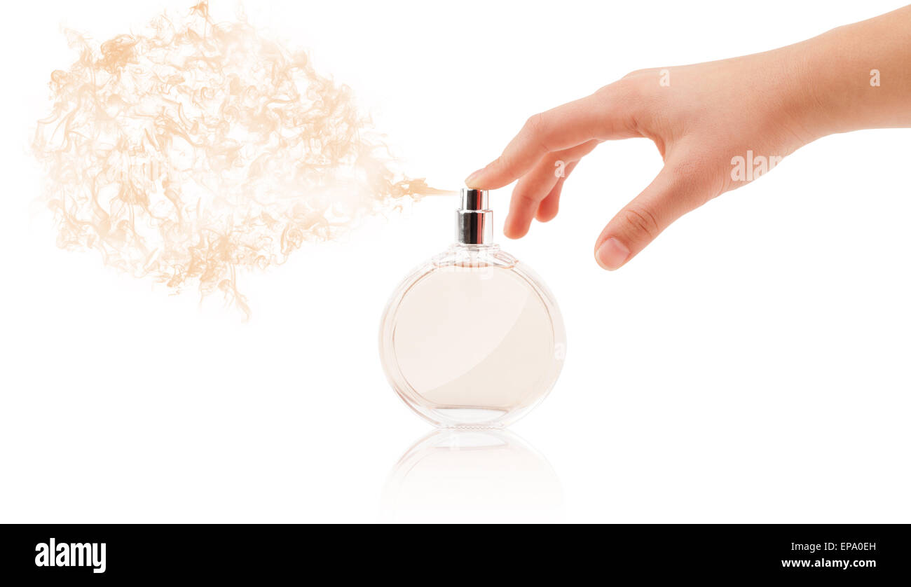 woman hands spraying perfume Stock Photo - Alamy