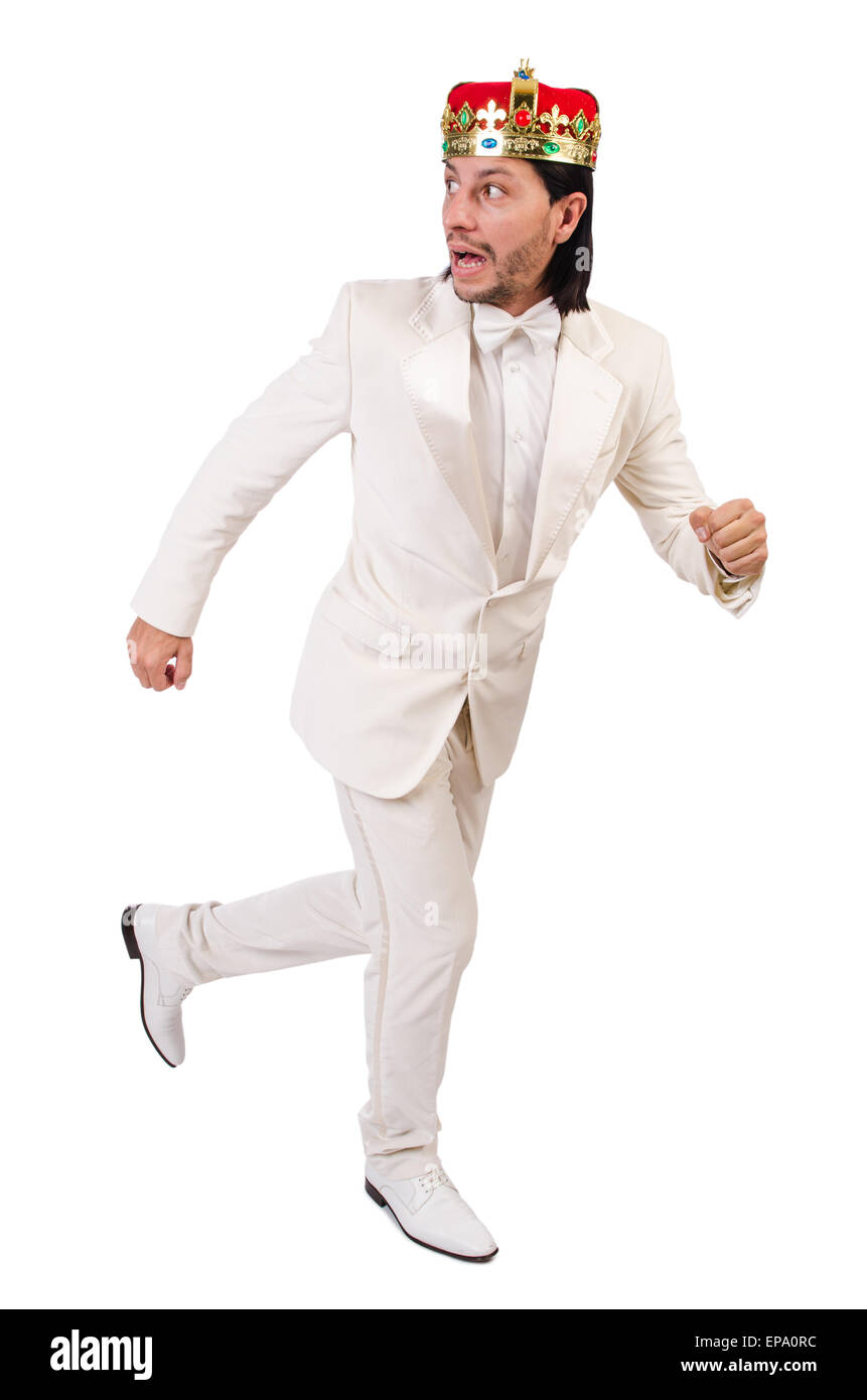 Funny king isolated on the white background Stock Photo - Alamy
