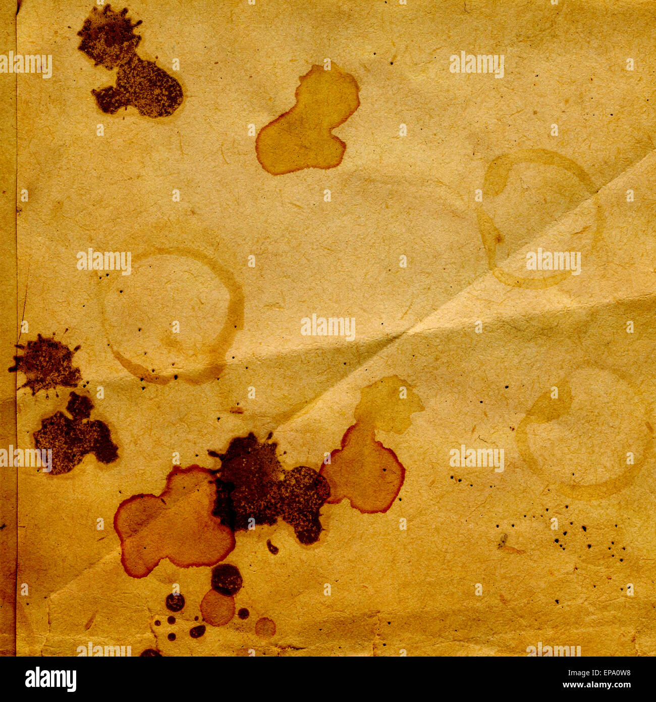 Old crumpled paper with stains of coffee or tea Stock Photo - Alamy