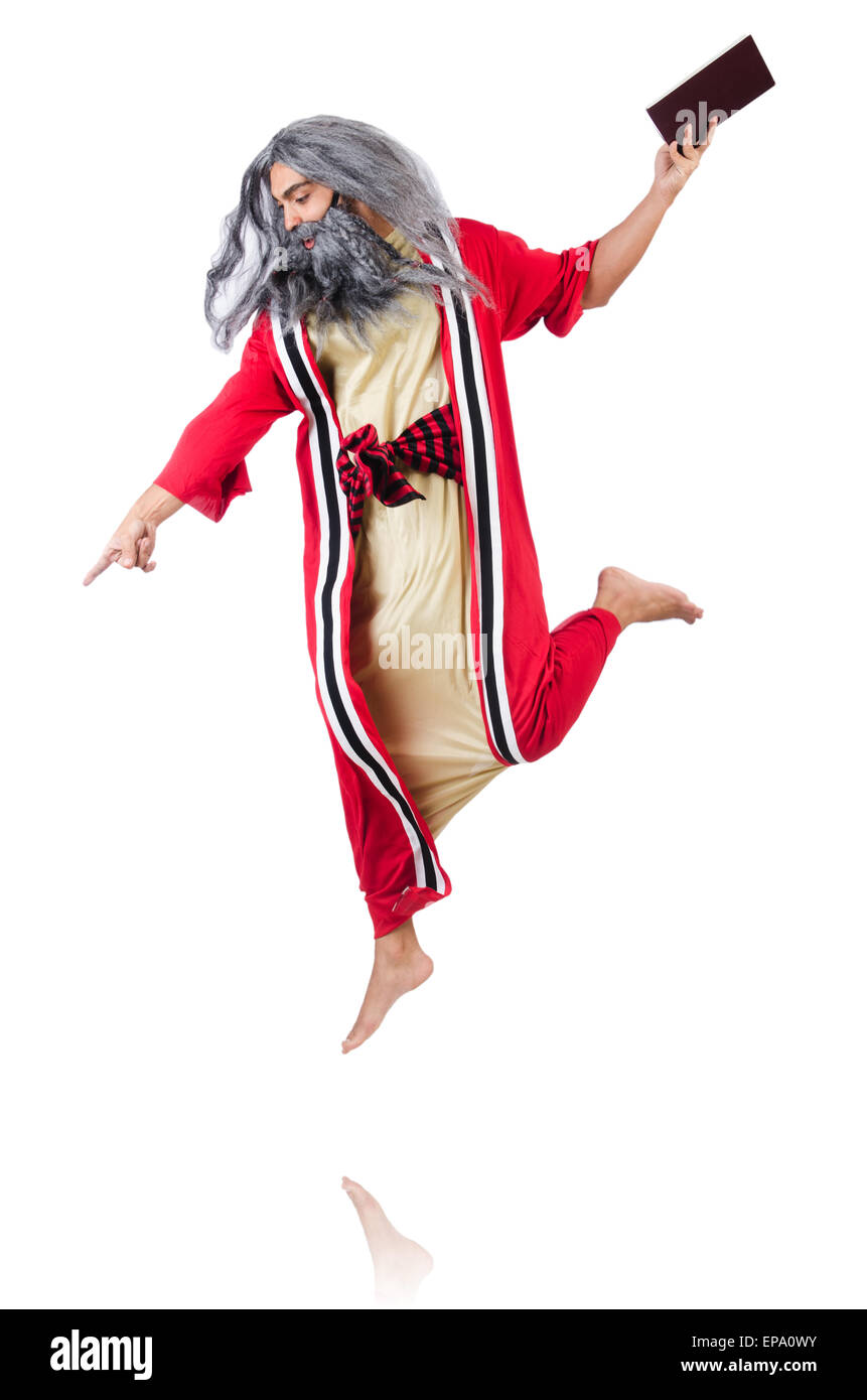Old wizard isolated on the white background Stock Photo - Alamy