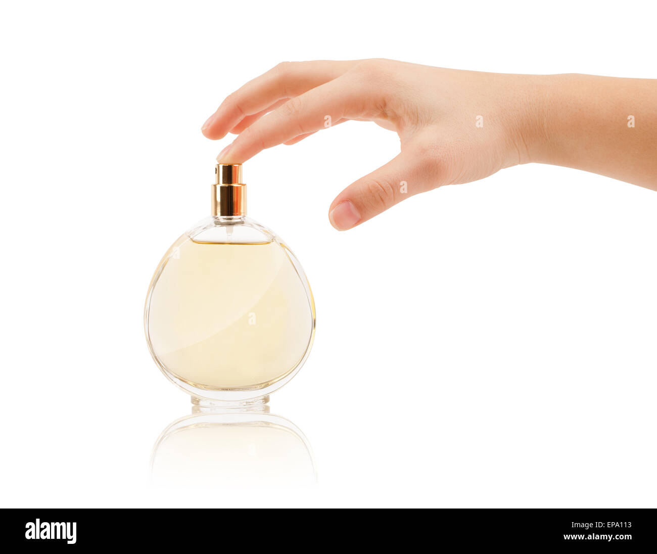woman hands spraying perfume Stock Photo - Alamy
